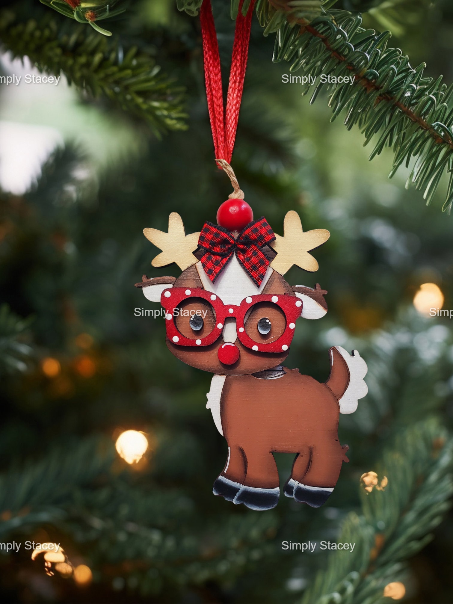 Reindeer Ornament, DIY Kit, Hand Painted, Reindeer With Glasses ...