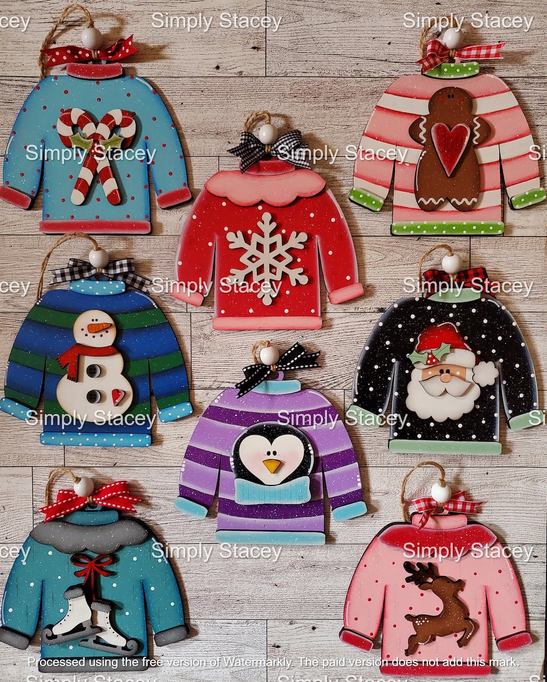 Ugly Sweater Ornaments/gift Card Holders, DIY Kit or Painted, Secret ...