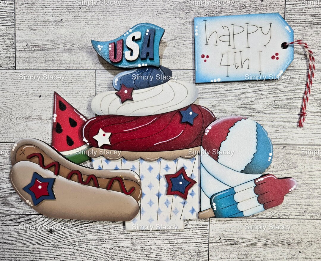 July 4th Summer Treats Interchangeable Basket Insert, DIY Kit or Hand ...