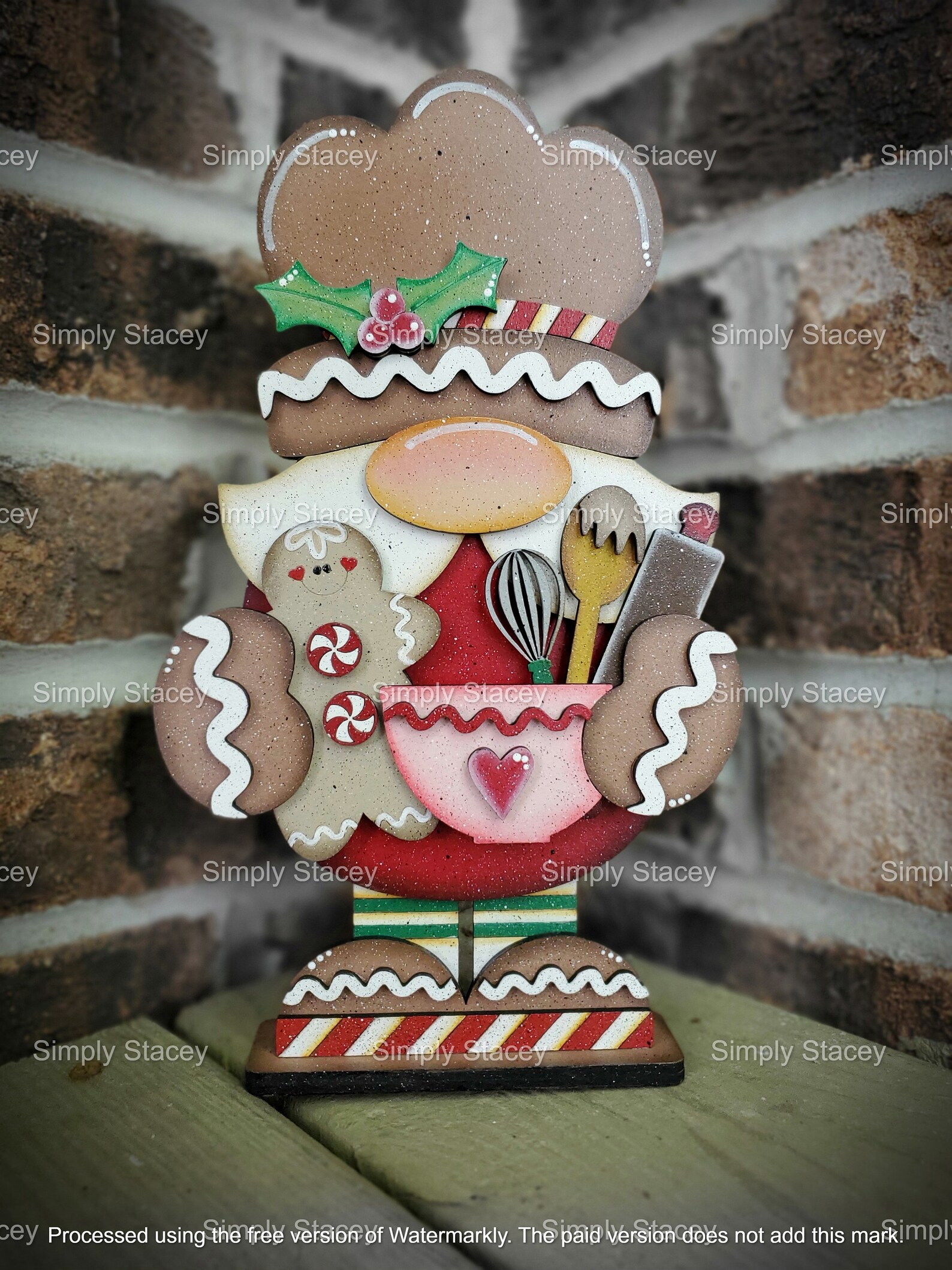 Gingerbread Baker Gnome, DIY Wood Kit or Hand-painted, Gnome Shelf ...