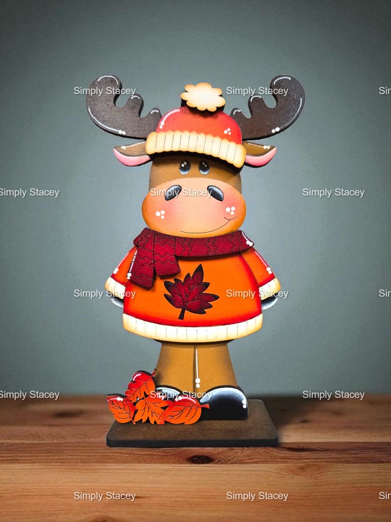 Hand-made Fall Moose Shelf Sitter: Rustic Autumn Decor, DIY Kit or Hand ...