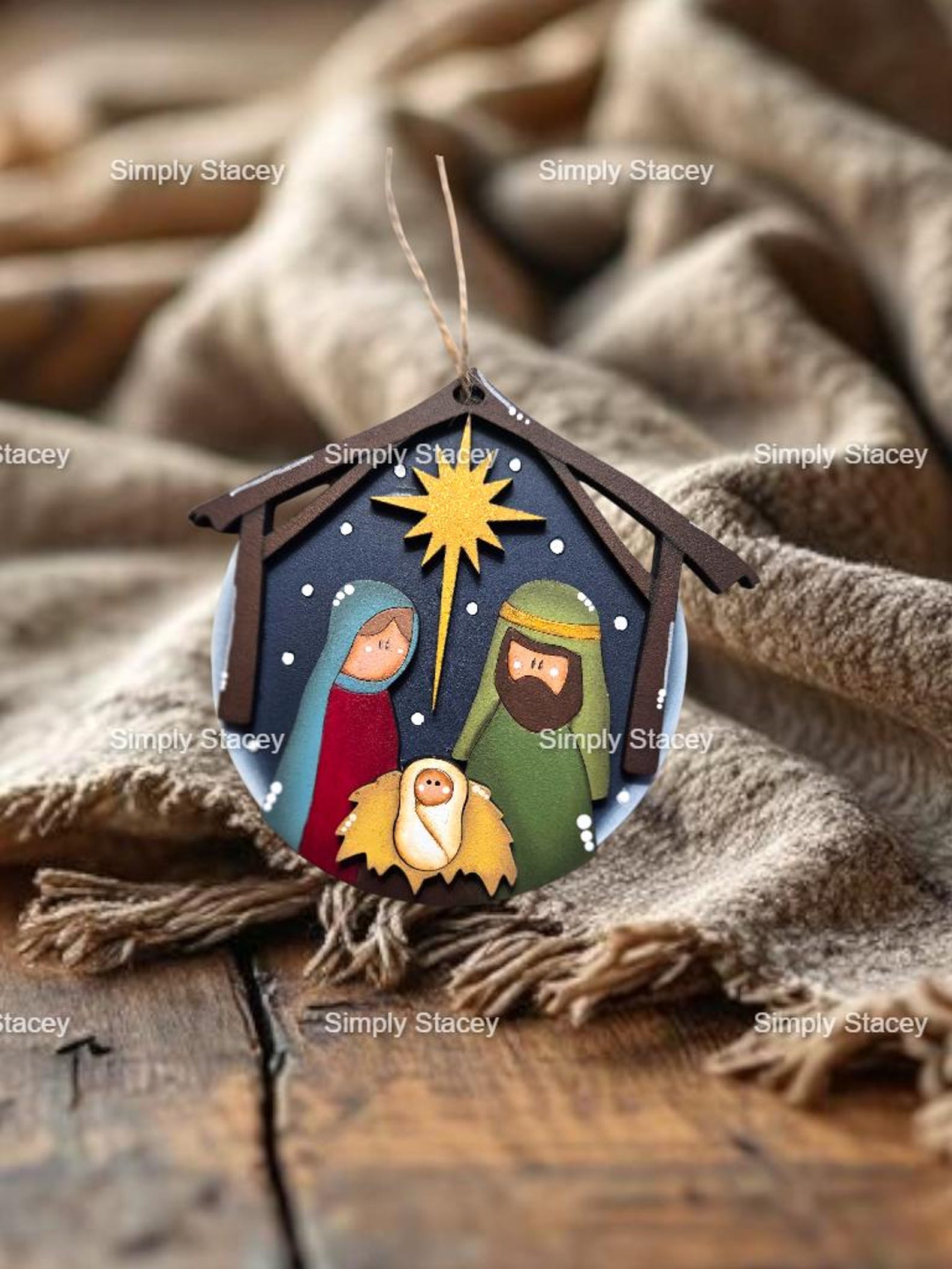 Handmade Nativity Christmas Ornament, DIY Kit or Hand-painted ...