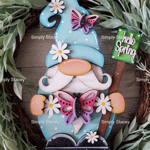 Spring Gnome, DIY Kit or Hand-painted, Spring Gnome Shelf Sitter ...