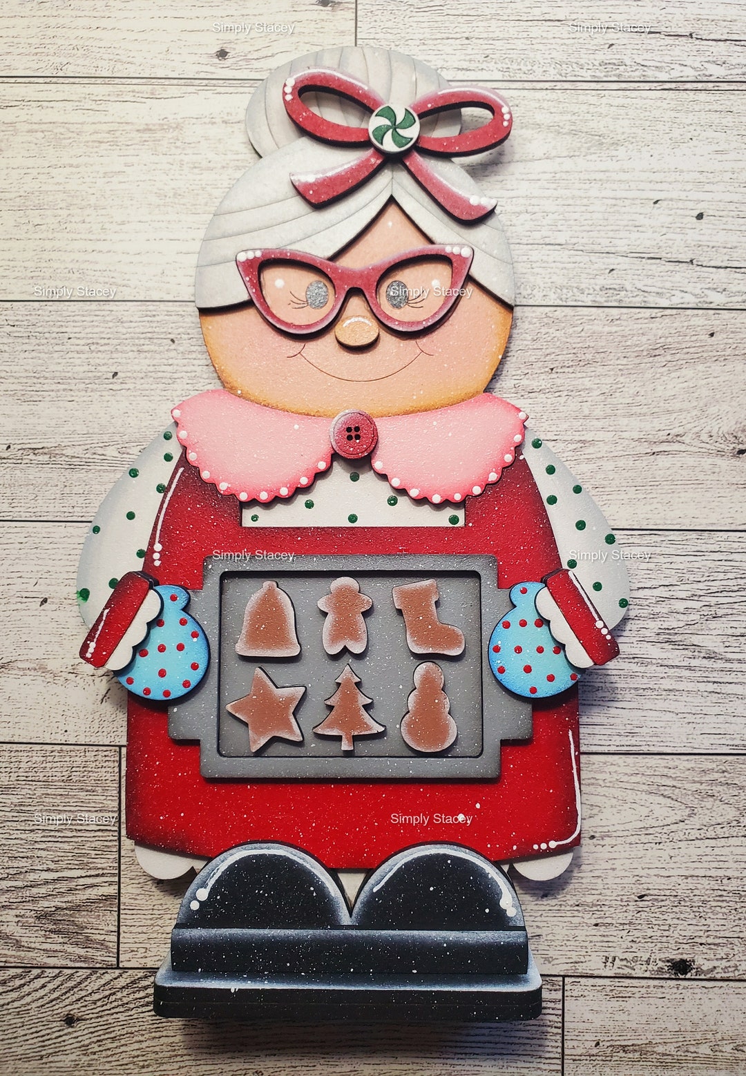 Mrs. Claus Shelf Sitter: Hand-painted Christmas Decor or DIY Wood Kit ...