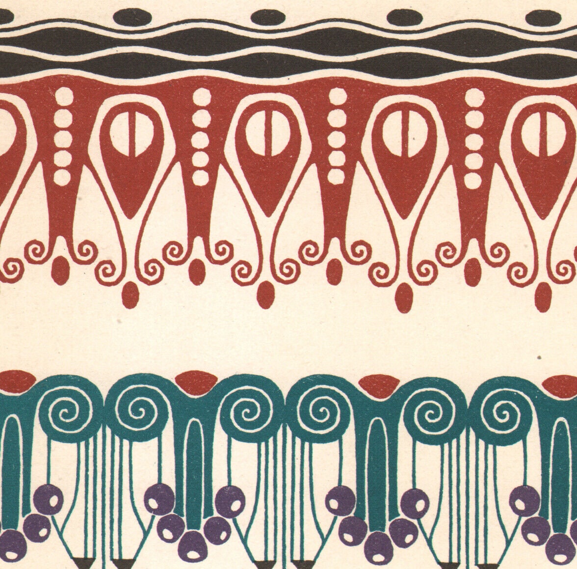 1900 Lithograph Modern Borders Motifs Ornamentation Art Nouveau - Etsy