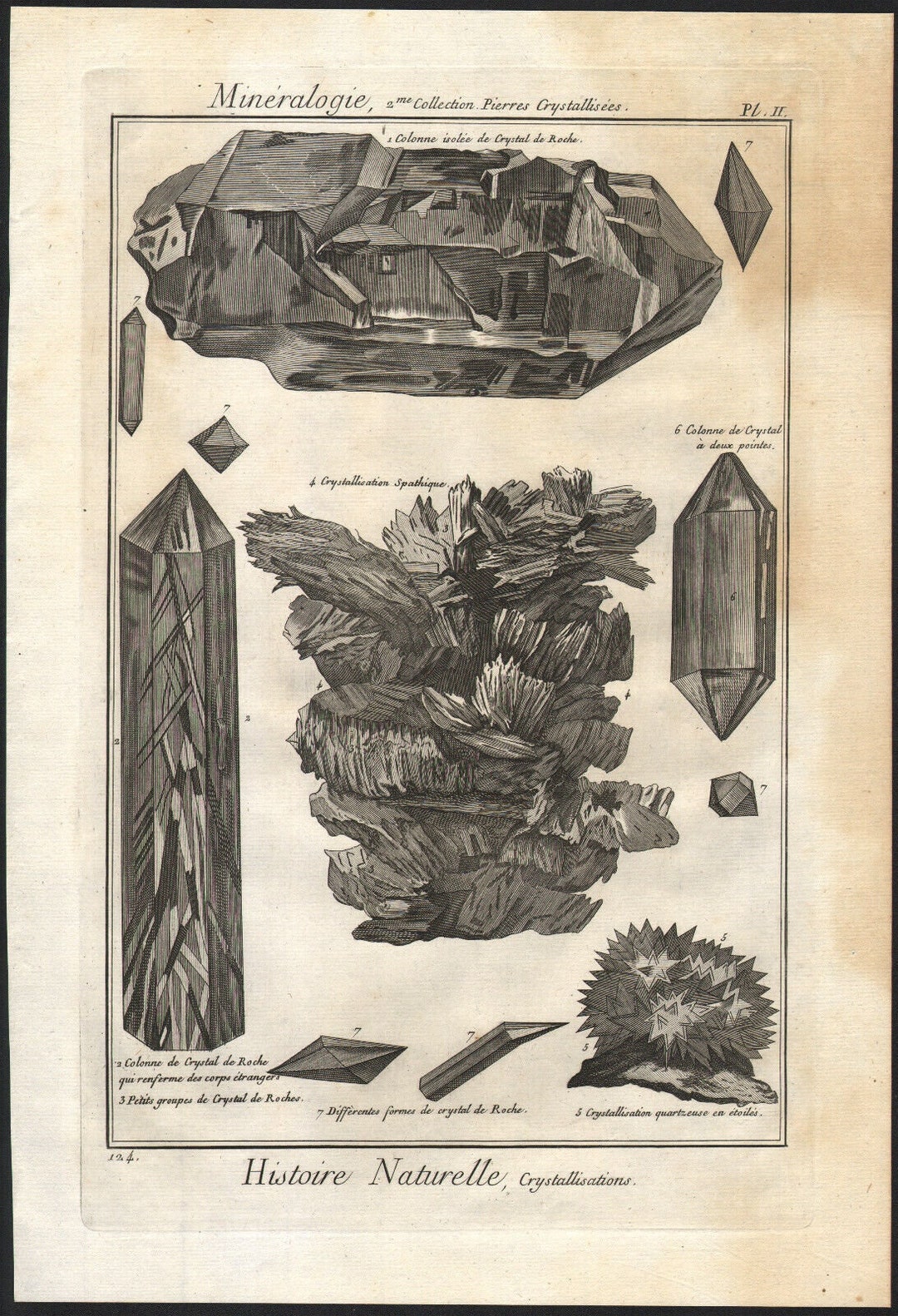 1768 Original Engraving Mineralogy Crystals Quartz Minerals Stones - Etsy