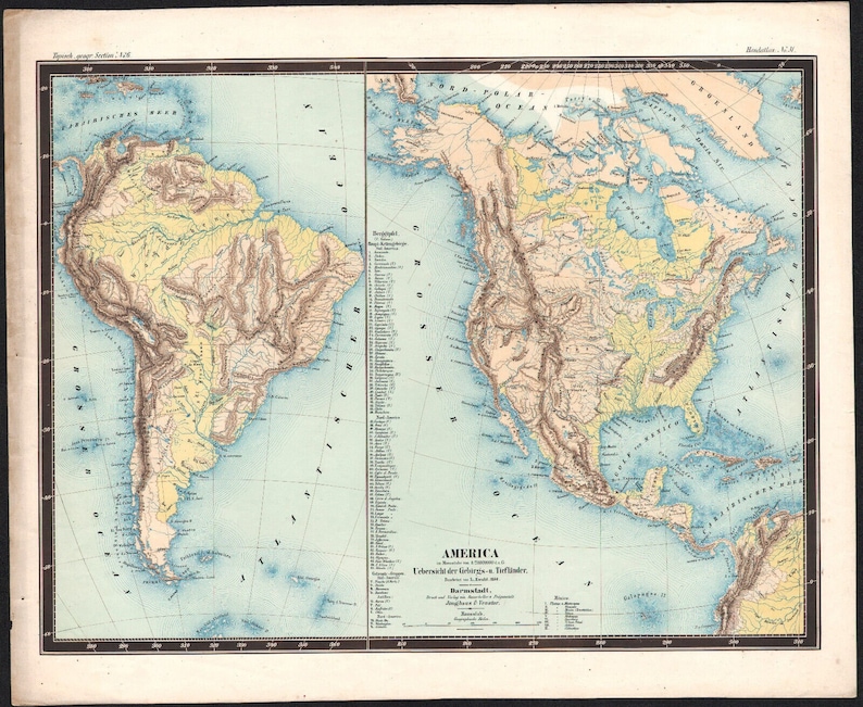 1858 Rare Large Old Map America Mountains and Plains United States ...