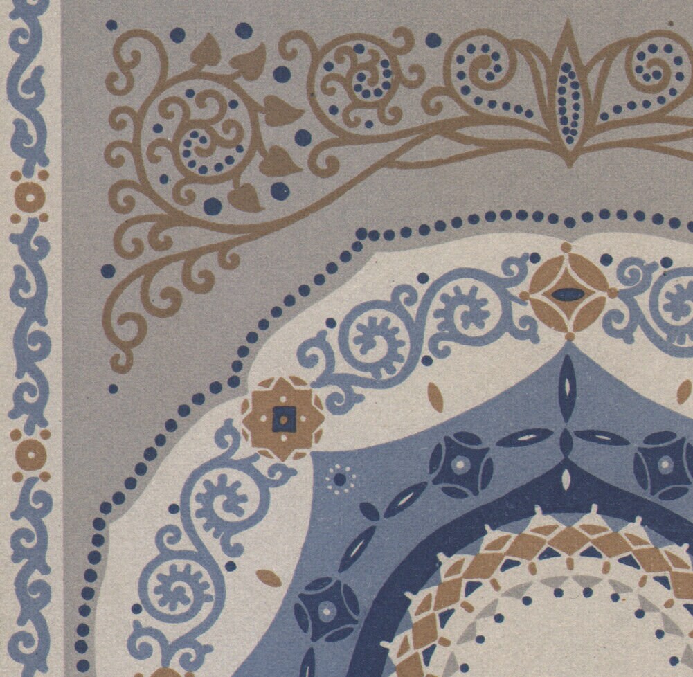 1900 Art Nouveau Lithograph Ceiling Decoration Motifs - Etsy