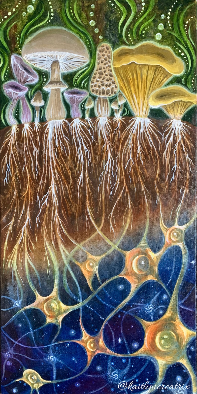 Holographic Mushroom Mycelium Neuron Sickers - Etsy