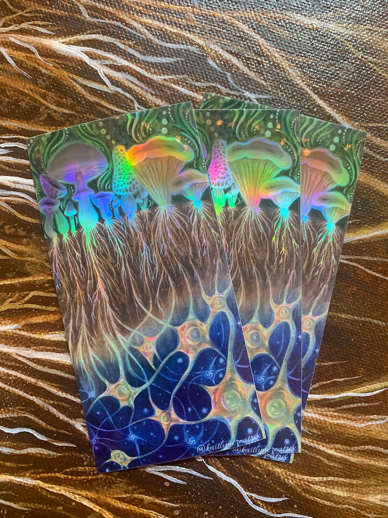Holographic Mushroom Mycelium Neuron Sickers - Etsy