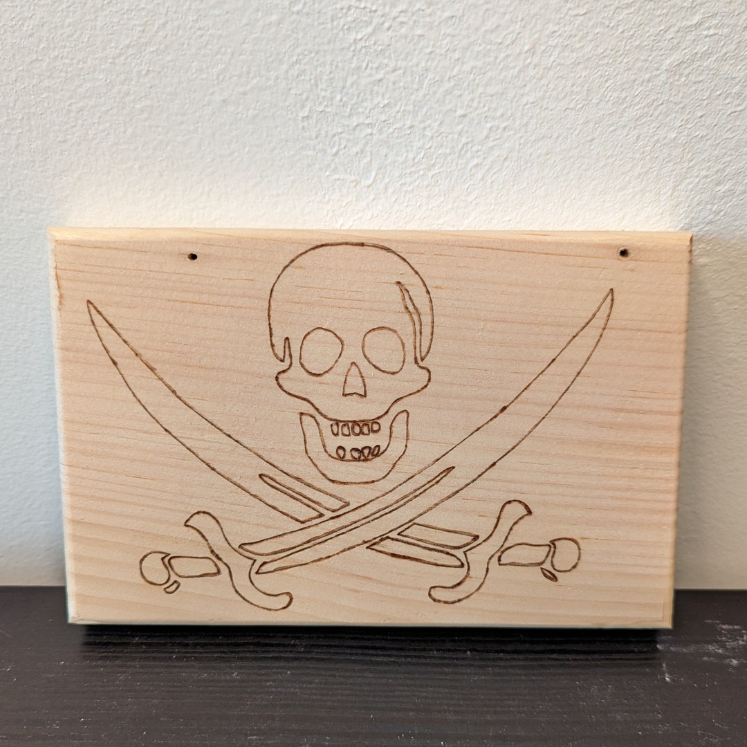 Pirate Flag Artwork Skull and Crossbones Art Scimitar - Etsy