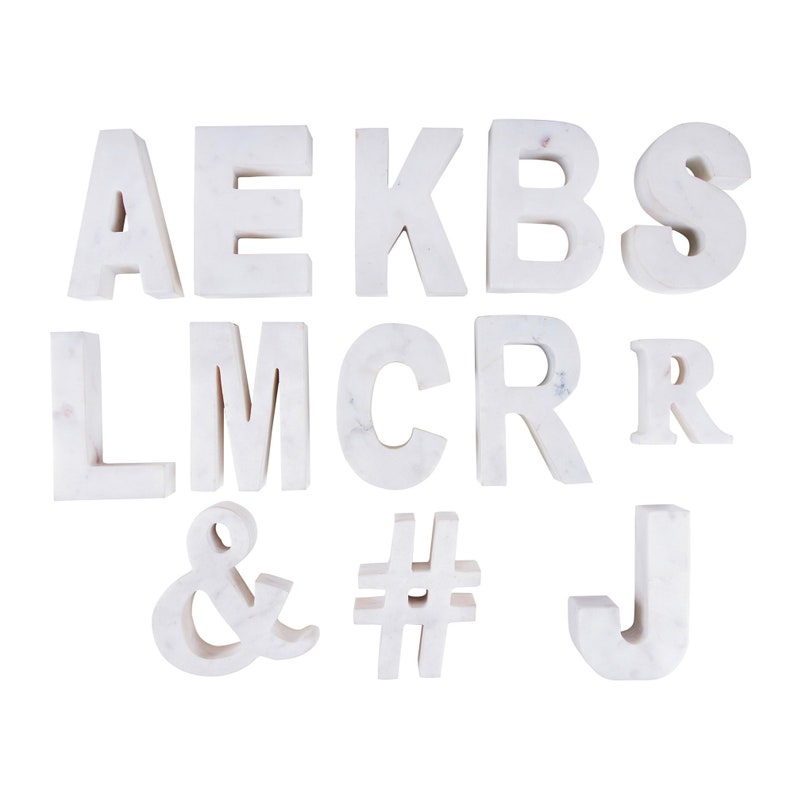 Personalised Letters, Marble Letters, White Marble Wall Letter, Marble ...