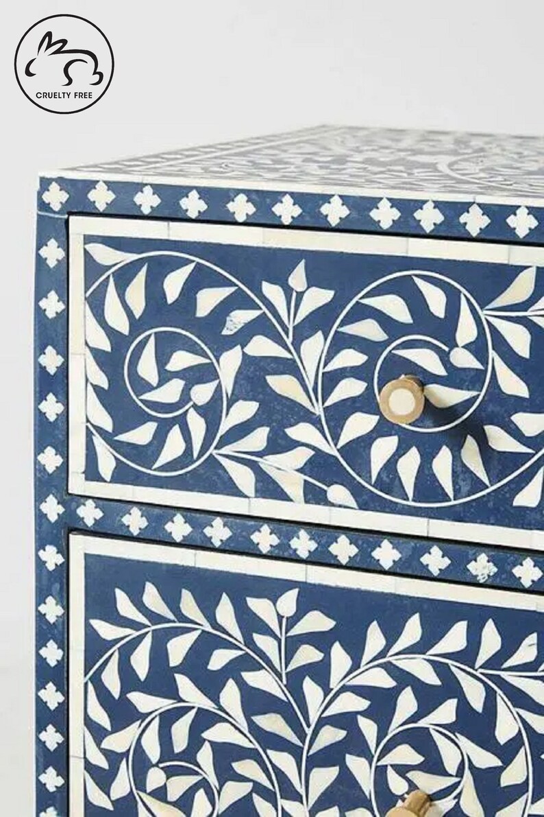 Bone Floral Inlay 6 Drawers Chest of Drawers Bone Inlay - Etsy