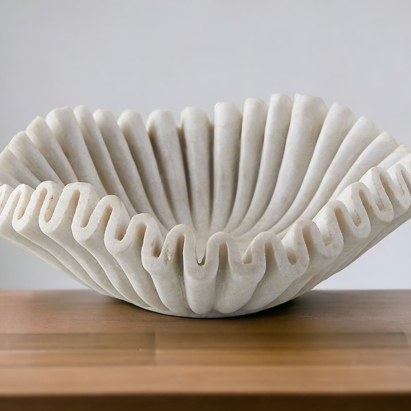 White Ruffle Marble - Etsy