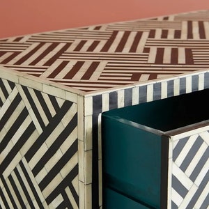 Bone Inlay Optical 9 Drawers Chest of Drawers Bone Inlay - Etsy