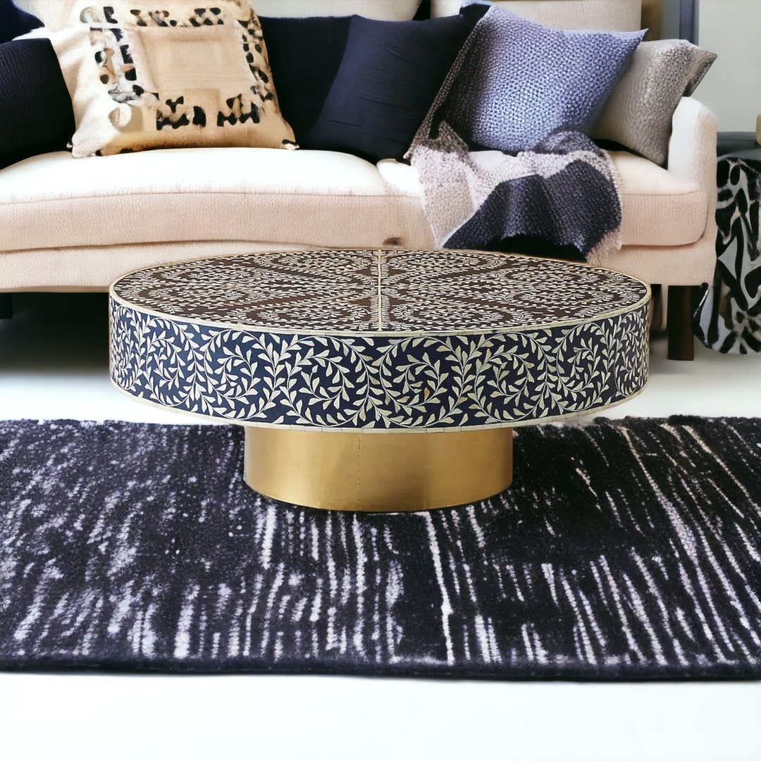 Handmade Bone Inlay Coffee Table, Camel Bone Inlay Table, Bone Inlay ...