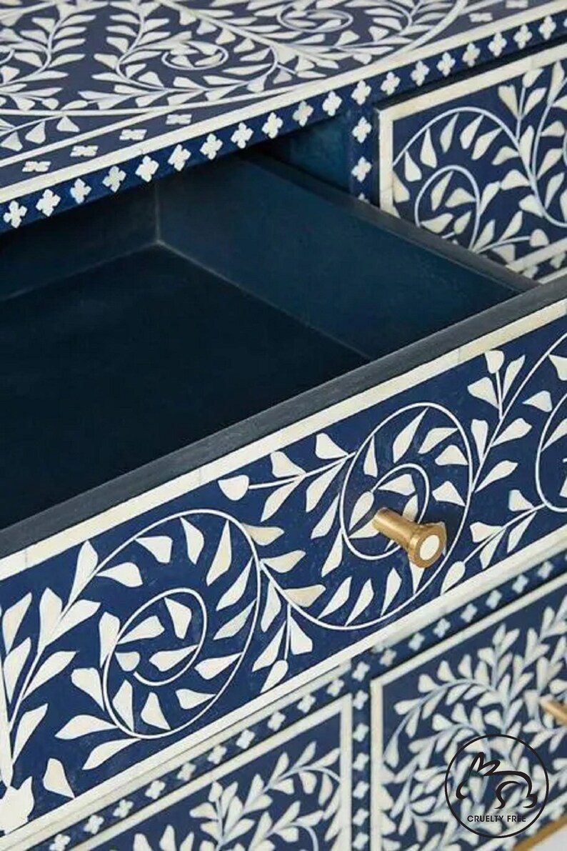 Bone Floral Inlay 6 Drawers Chest of Drawers Bone Inlay - Etsy