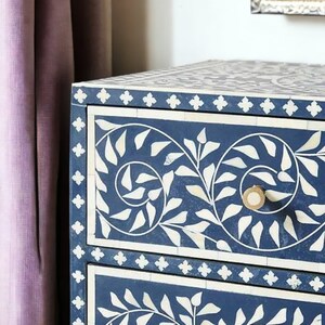 Bone Floral Inlay 6 Drawers Chest of Drawers, Bone Inlay Drawers ...