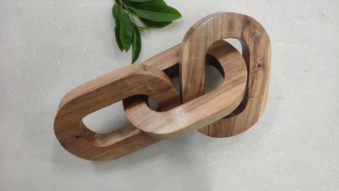 Wood Link Chain Sculpture| Link Chain Decor |wood Knot |wood Link Home ...
