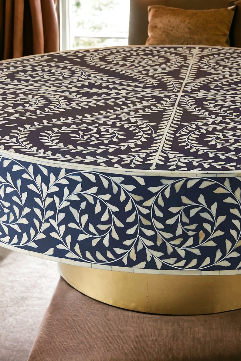 Handmade Bone Inlay Coffee Table, Camel Bone Inlay Table, Bone Inlay ...