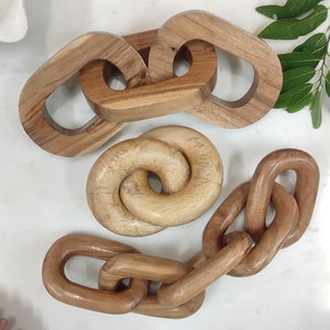 Wood Link Chain Sculpture| Link Chain Decor |wood Knot |wood Link Home ...