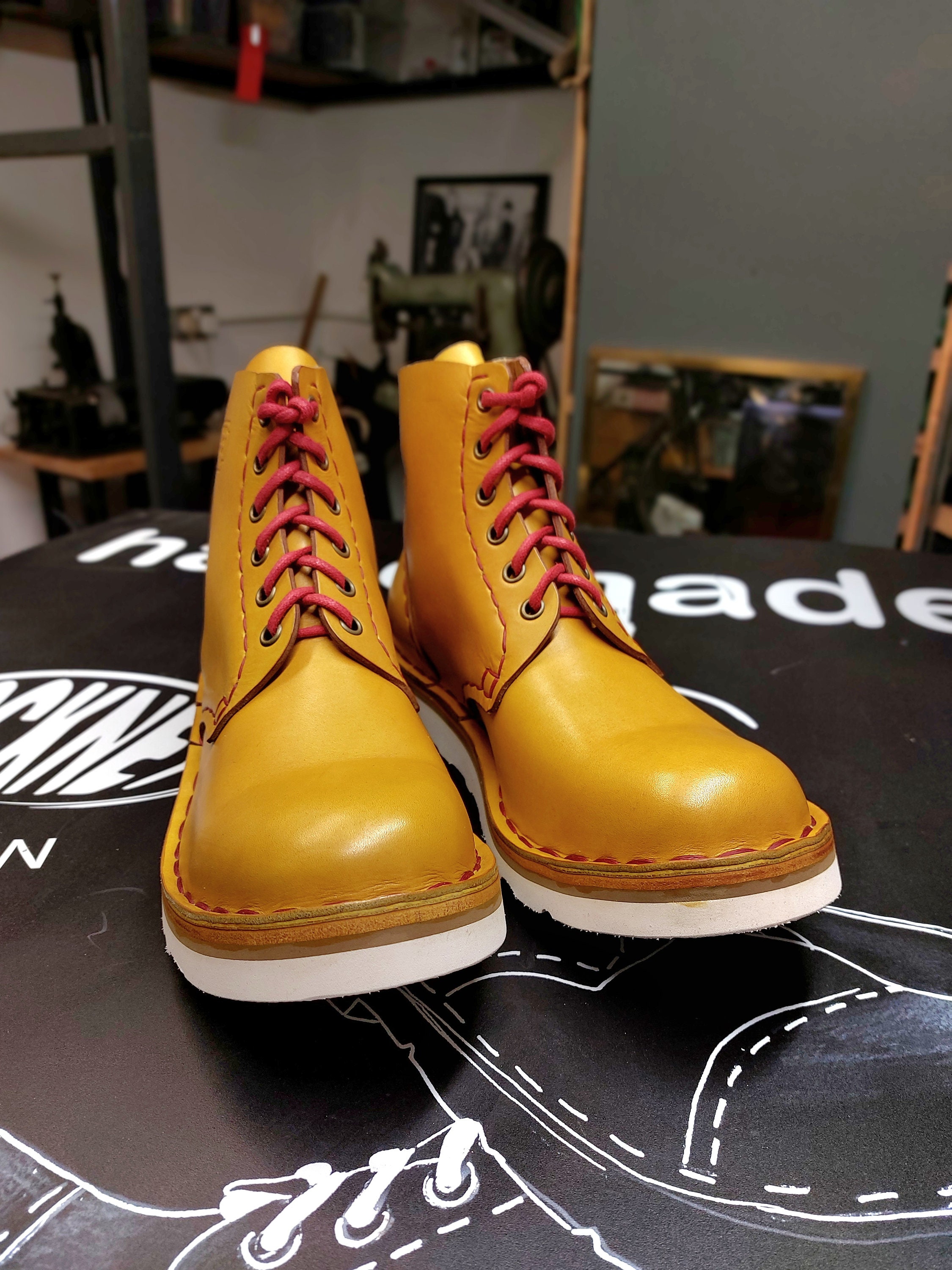 Handmade Cockney Casual Boots. Yellow Mustard Genuine Soft and Confty ...