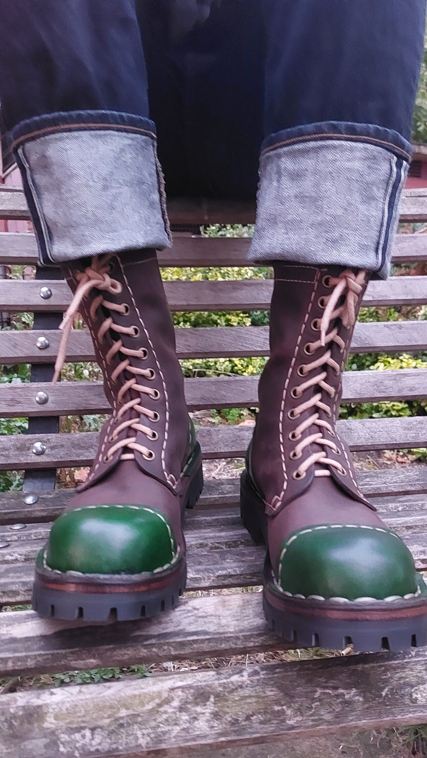 Handmade Cockney Boots, Hand Stitched Genuine Crazy Horse Brown Leather ...