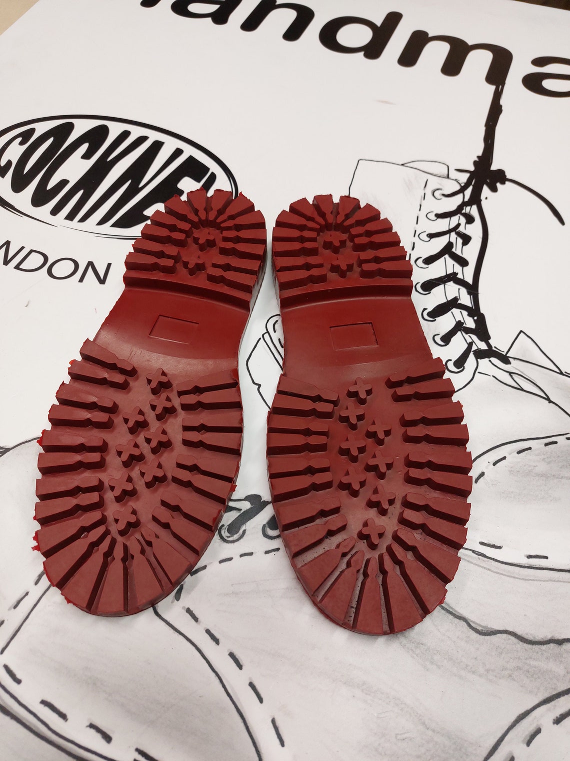 Commando Sole, Red Rubber Sole, Combat Sole, Replacement Sole, Lug ...