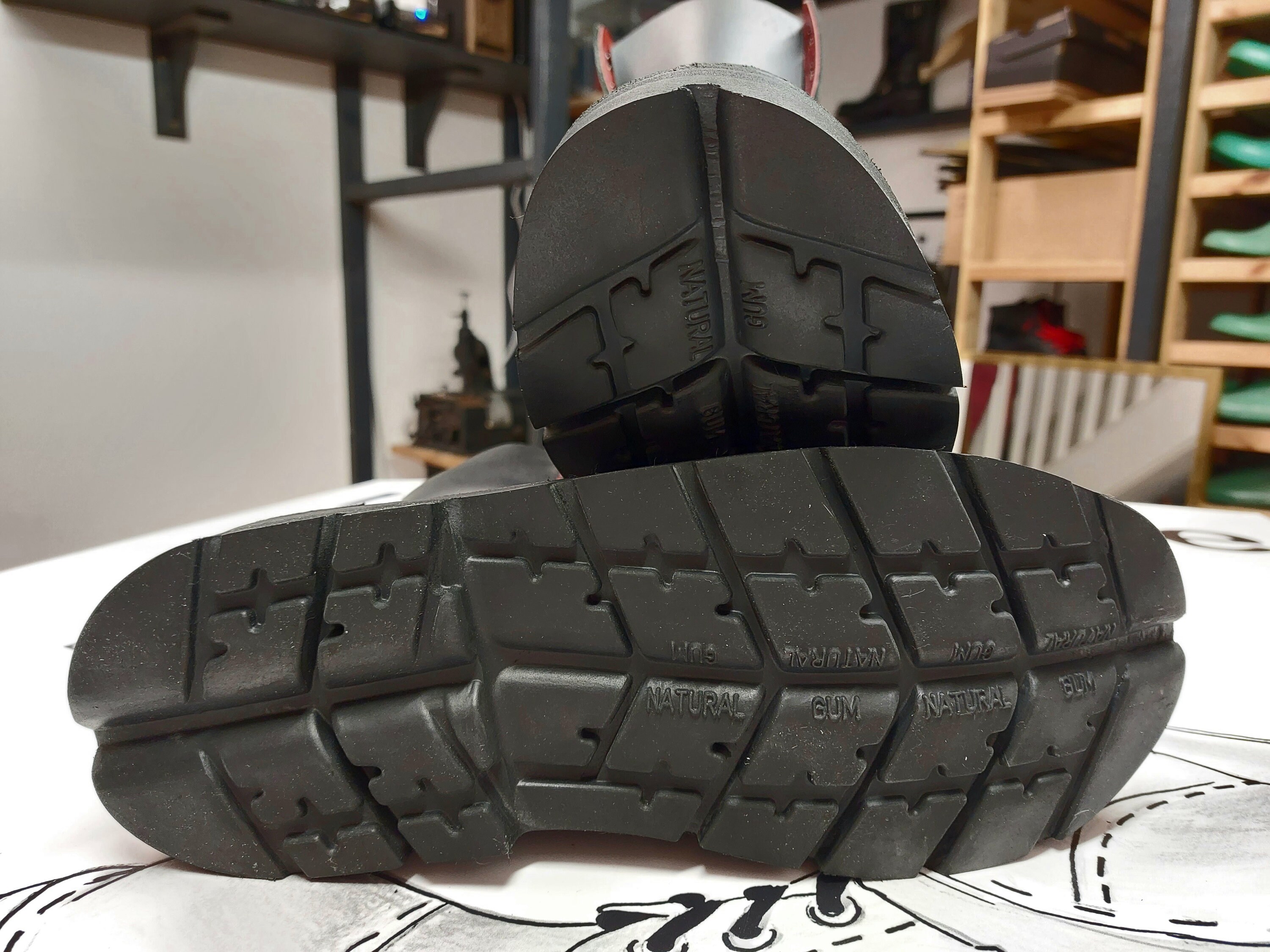 Handmade Cockney Boots, Full Grain Waterproof Black Leather, Red Stitch ...