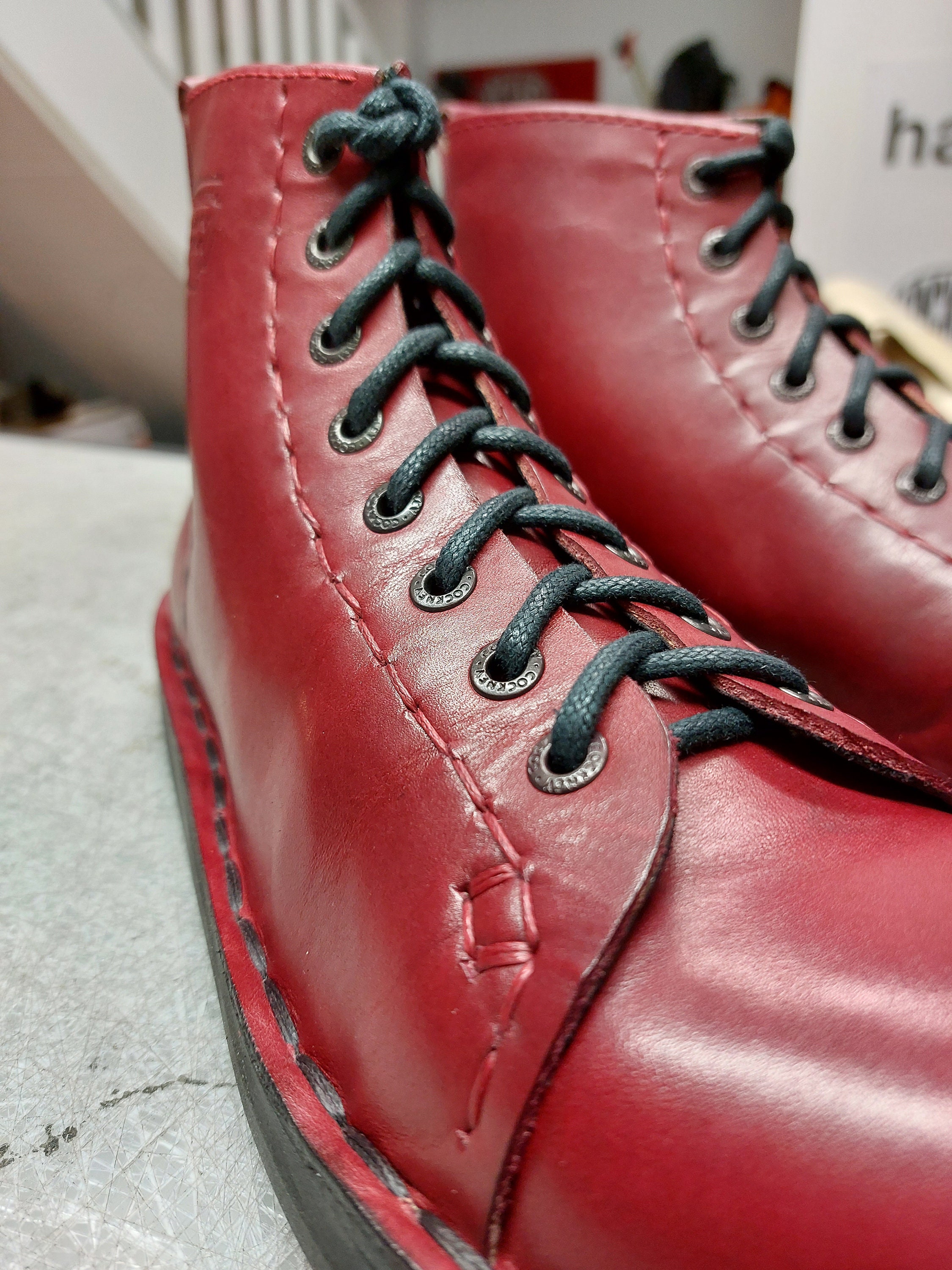 Handmade Cockney Monkey Boots 'step' Lace-to-toe, Roofer Boots, Full ...