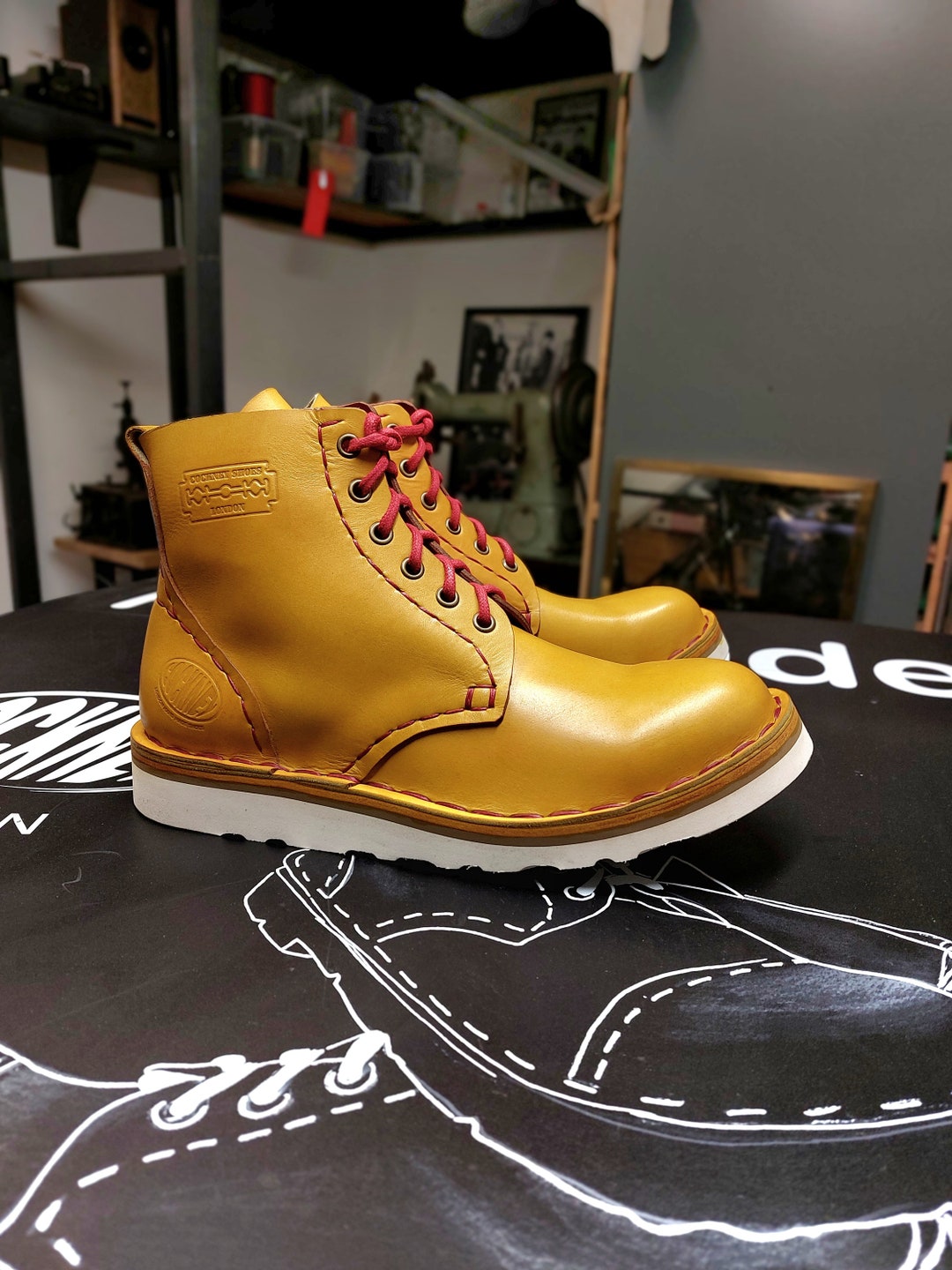 Handmade Cockney Casual Boots. Yellow Mustard Genuine Soft and Confty ...