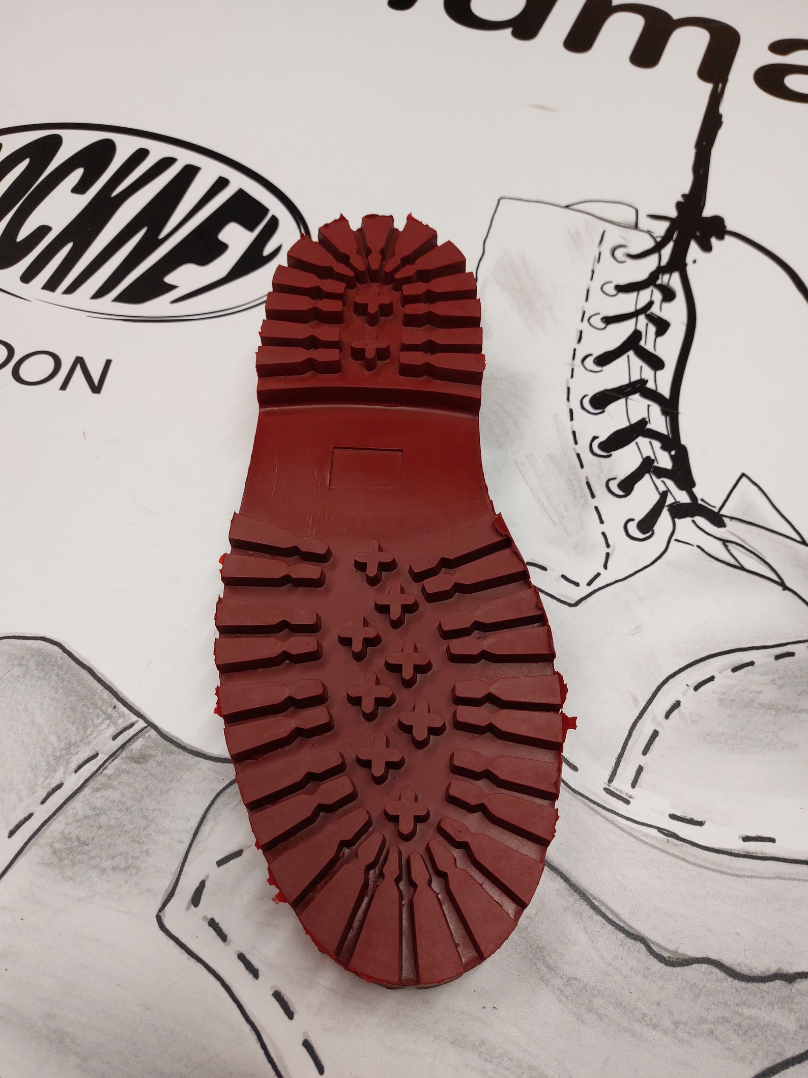 Commando Sole, Red Rubber Sole, Combat Sole, Replacement Sole, Lug ...