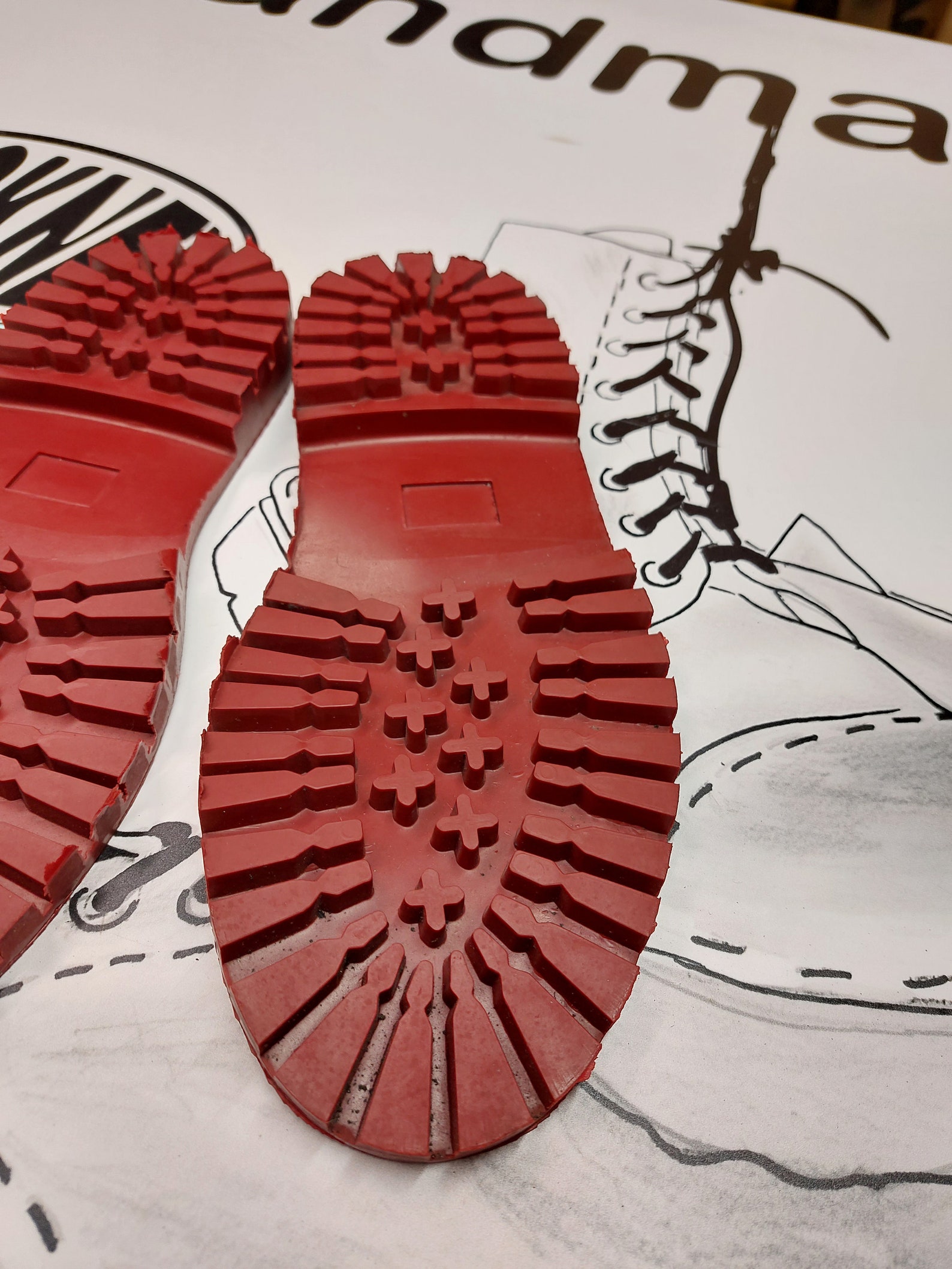 Commando Sole, Red Rubber Sole, Combat Sole, Replacement Sole, Lug ...