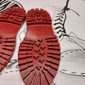 Commando Sole, Red Rubber Sole, Combat Sole, Replacement Sole, Lug ...