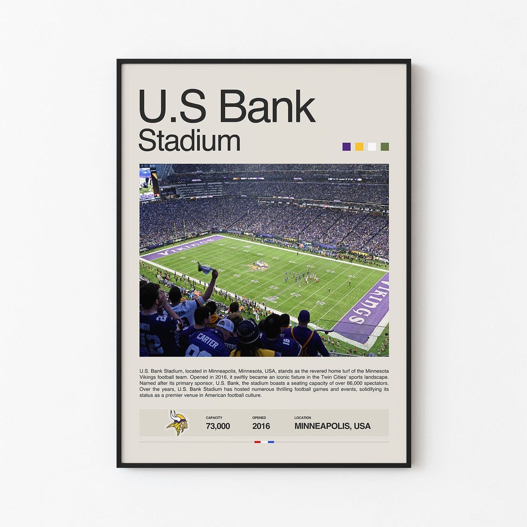 US Bank Stadium Poster Preppy Prints Vintage Poster Trendy Wall Art ...