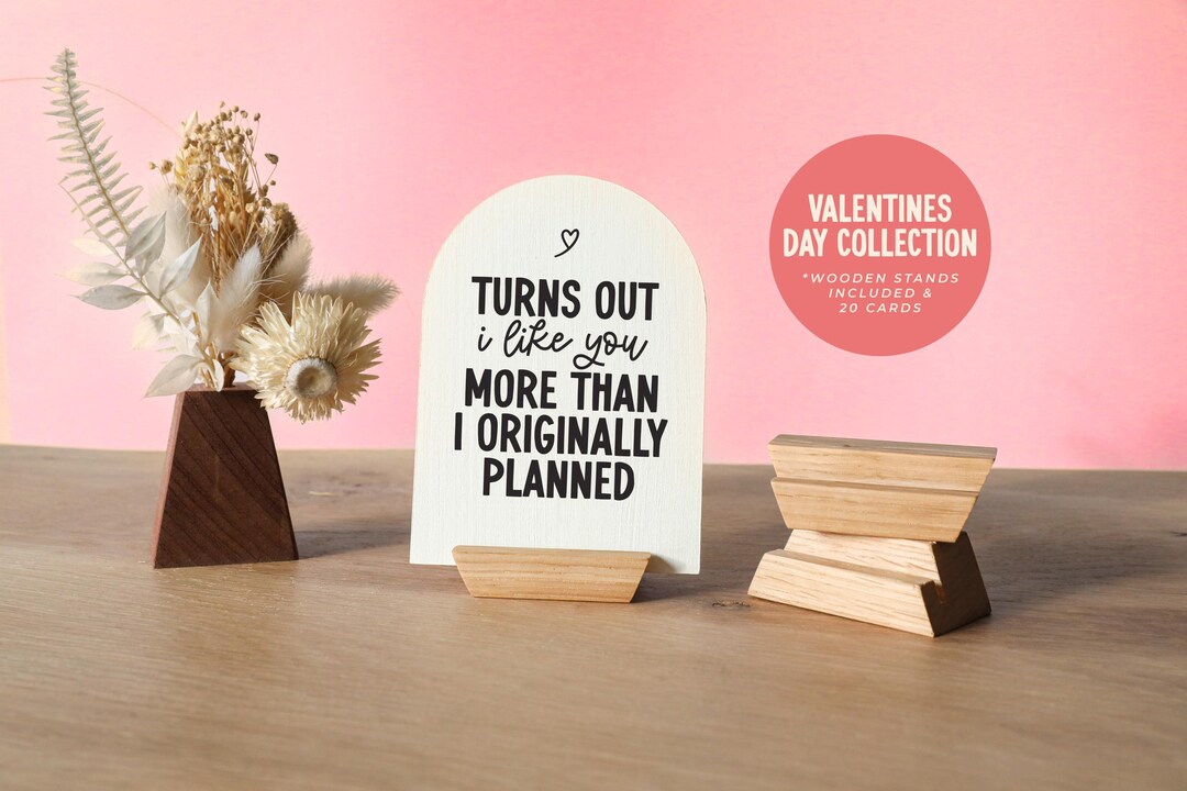 Valentine's Day Funny, Rude, Cute Cards and Handmade Oak Wood Stands ...