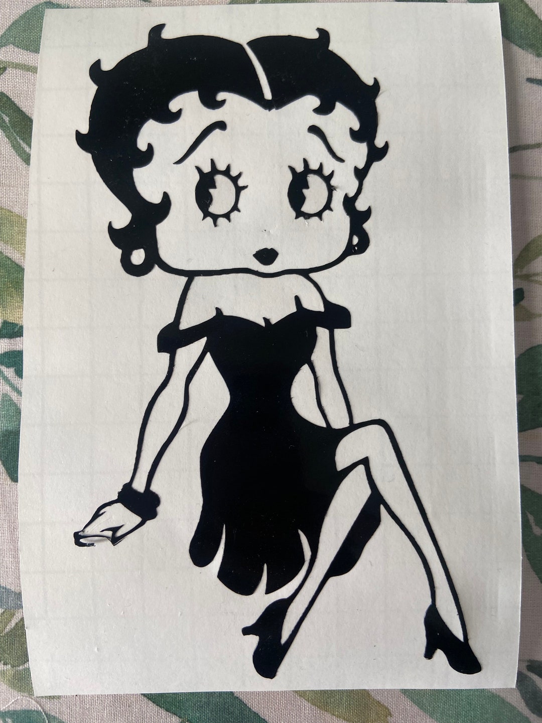 Betty Boop Sticker, Black Waterproof Sticker, Car, Wall, Tile, Window ...