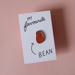 Bean Pin Badge | Enamel Pin Badge | Valentines Day Gift | My Favourite ...