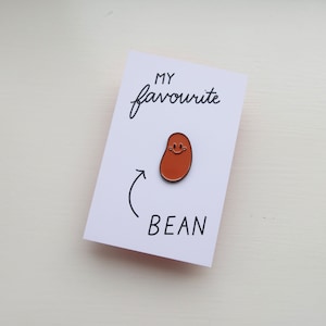 Bean Pin Badge | Enamel Pin Badge | Valentines Day Gift | My Favourite ...