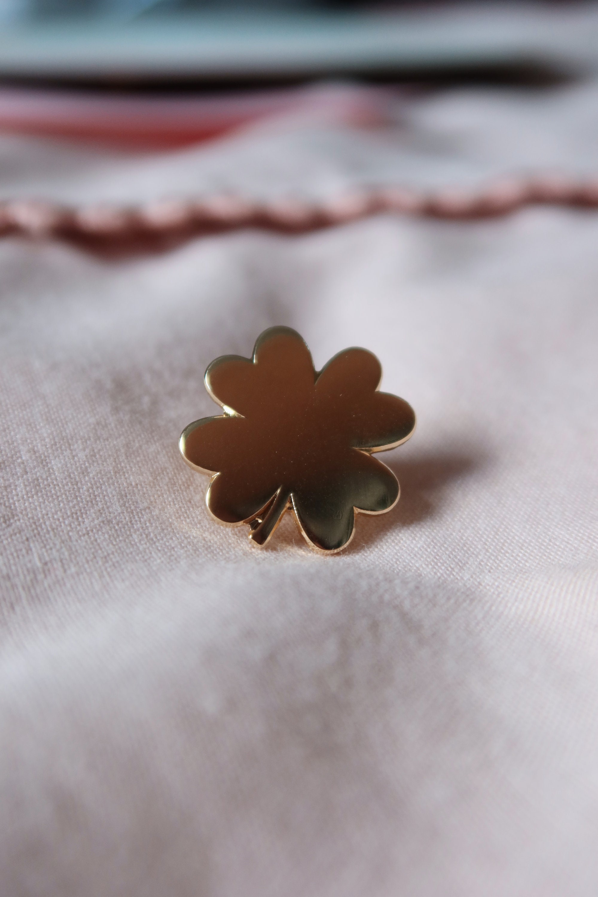 Gold Four Leaf Clover Pin Badge Good Luck You've Got | Etsy