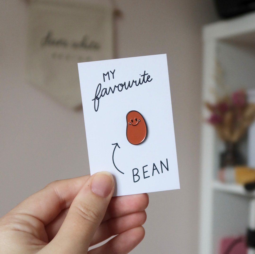 Bean Pin Badge | Enamel Pin Badge | Valentines Day Gift | My Favourite ...