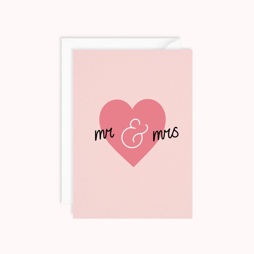 Mr and Mrs Card Wedding Card Him and Her - Etsy