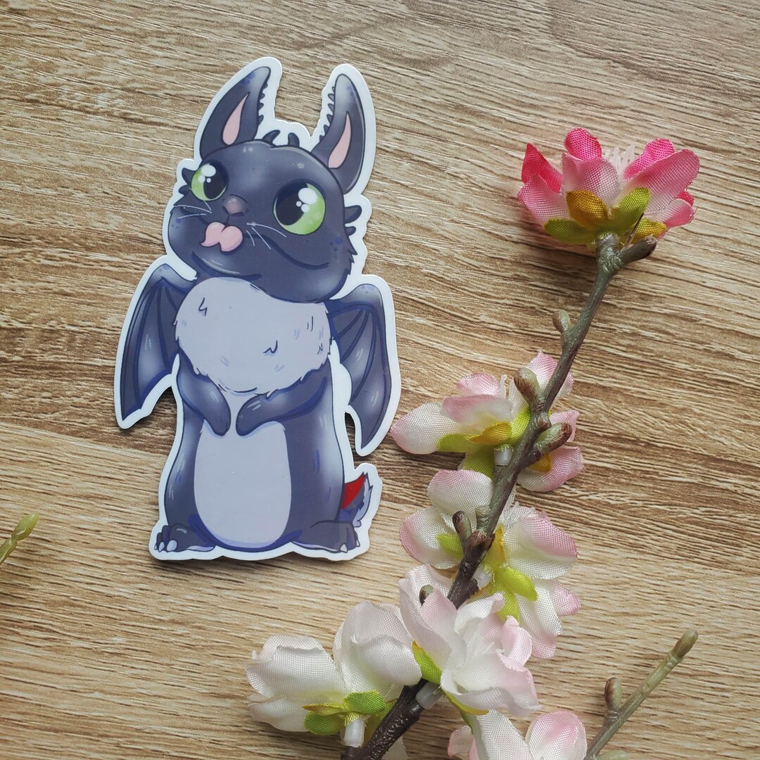 Floofless Sticker (rabbit + Toothless 'how to Train Your Dragon') - Etsy