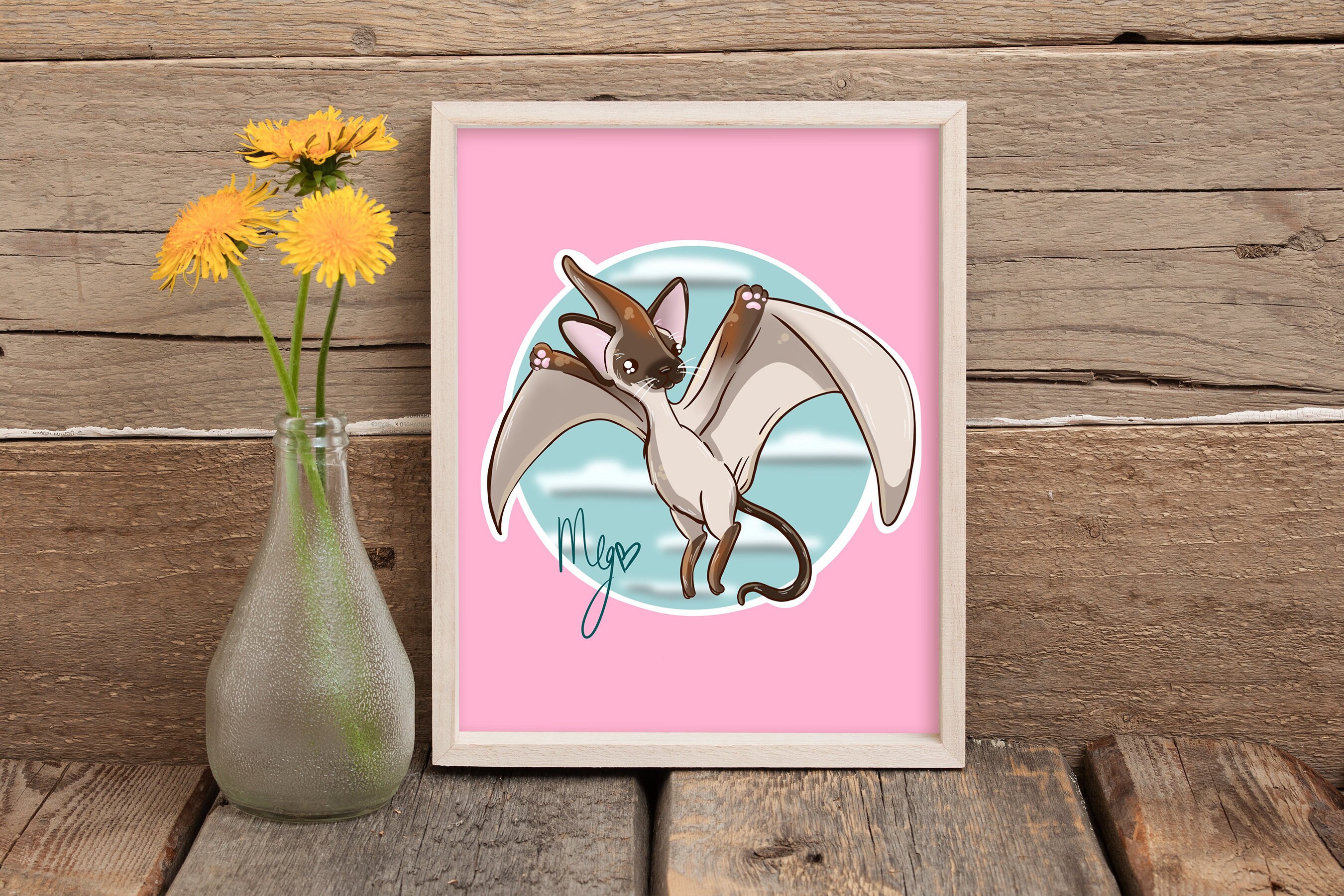 Siamese Pterocatyl Pterodactyl Siamese Cat Purrasic | Etsy