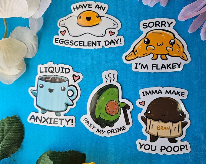 Cute Food Sticker Cartoon Food Breakfast Brunch Food Planner Sticker ...