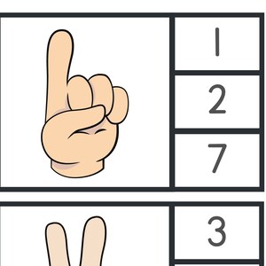 Prek PRINTABLE Finger Counting Flash Cards 1-10 inclusive | Etsy