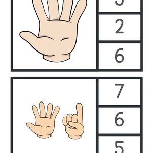 Prek PRINTABLE Finger Counting Flash Cards 1-10 inclusive | Etsy