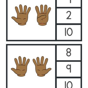 Prek PRINTABLE Finger Counting Flash Cards 1-10 inclusive | Etsy