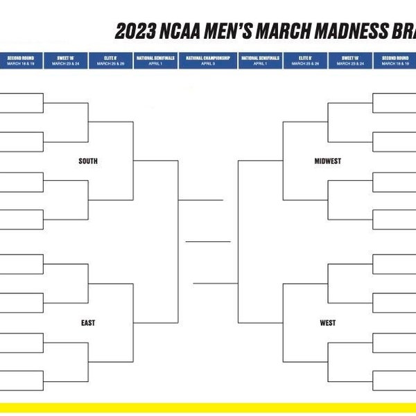 Ncaa Bracket Printable - Etsy
