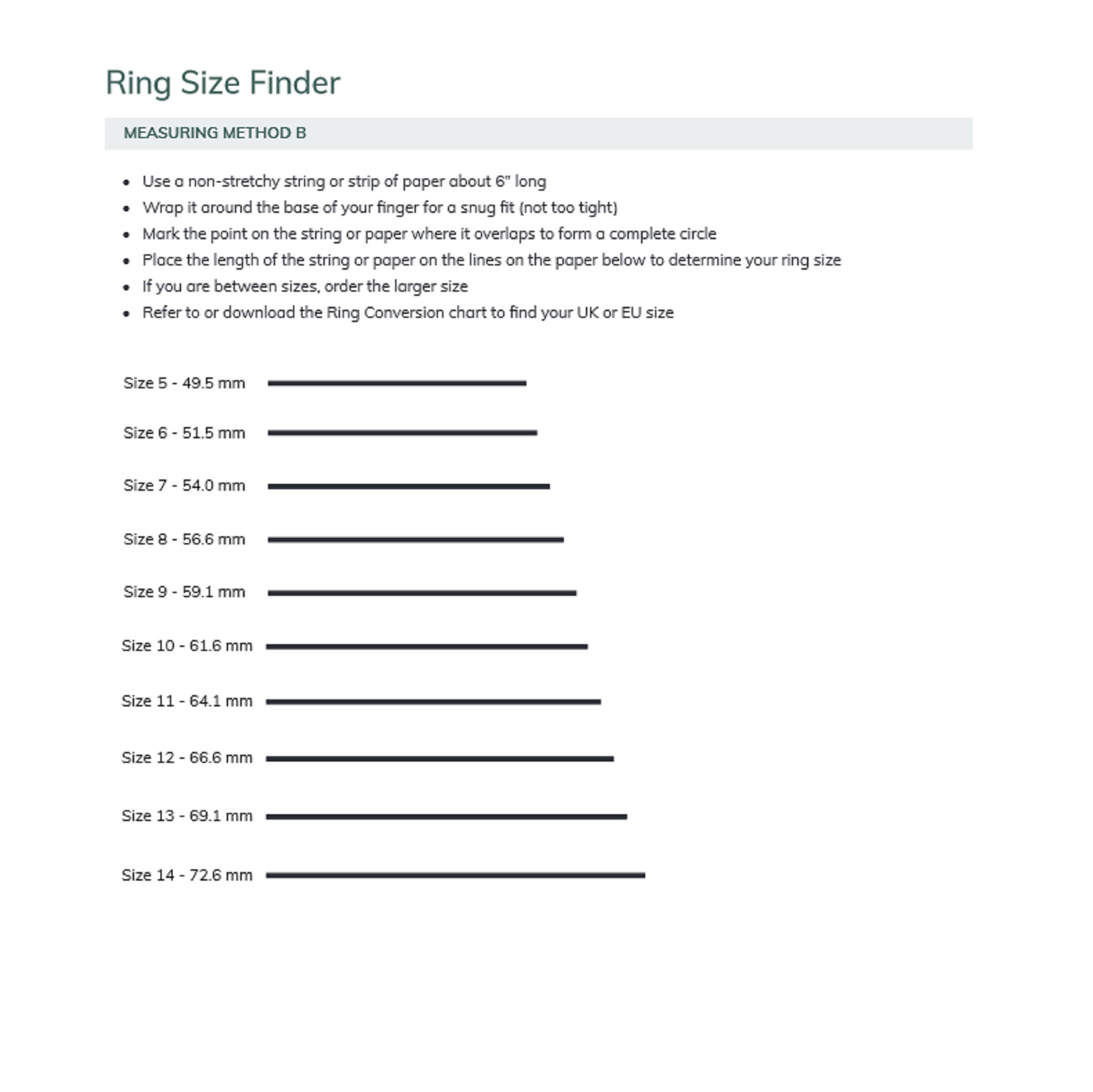 Printable Ring Sizer Chart - Find Your Ring Size Instantly With Our ...